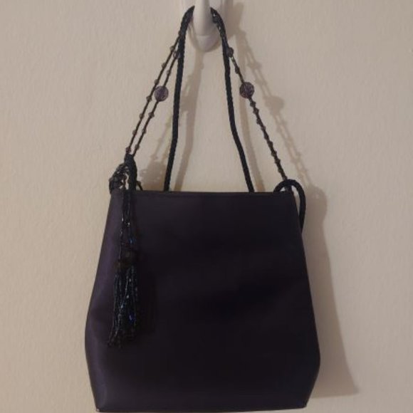 GUERLAIN | Bags | Guerlain Paris Evening Bag In Navy Blue Satin | Poshmark